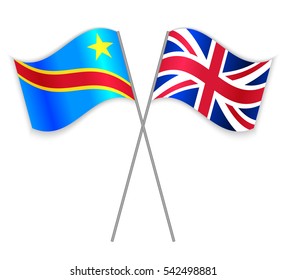 Congolese British Crossed Flags Democratic Republic Stock Vector ...