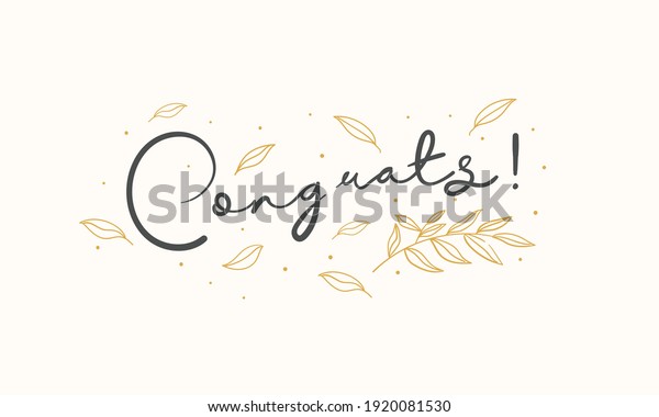 Congrats Beautiful Greeting Card Poster Calligraphy: เวกเตอร์สต็อก ...