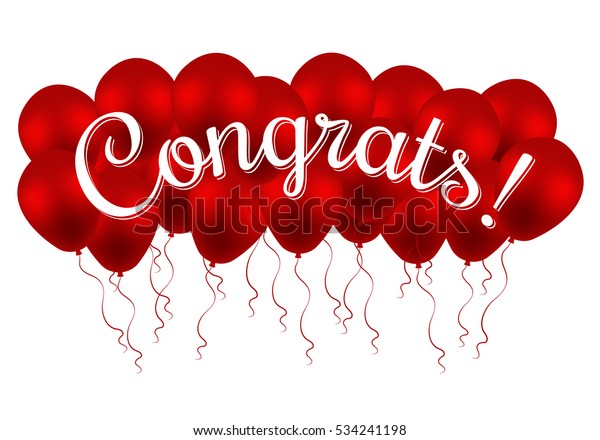 Congrats Congratulations Banner Balloons Win Birthday: เวกเตอร์สต็อก ...
