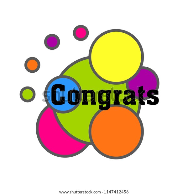 Congrats Cute Label Logo Background Circle Stock Vector (Royalty Free ...