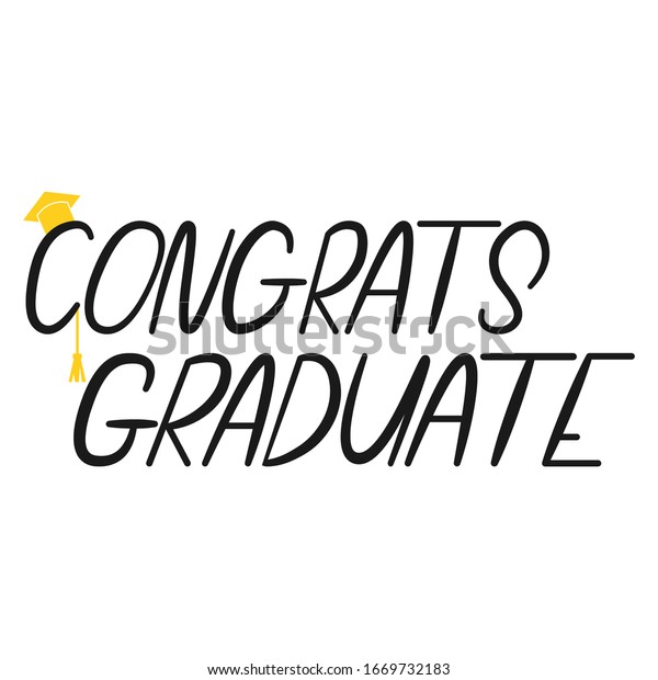 Congrats Graduate Vector Handwriting Text Isolated Stock Vector ...