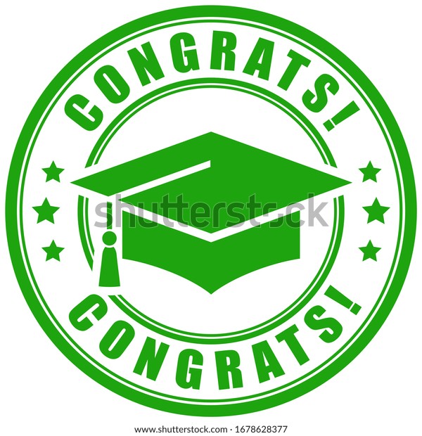 Congrats Graduation Vector Sign On White Stock Vector (Royalty Free ...