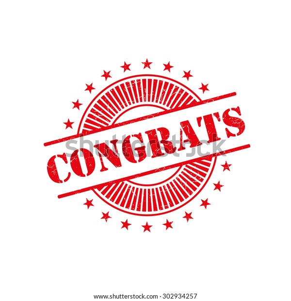 Congrats Grunge Retro Red Isolated Stamp Stock Vector (Royalty Free ...