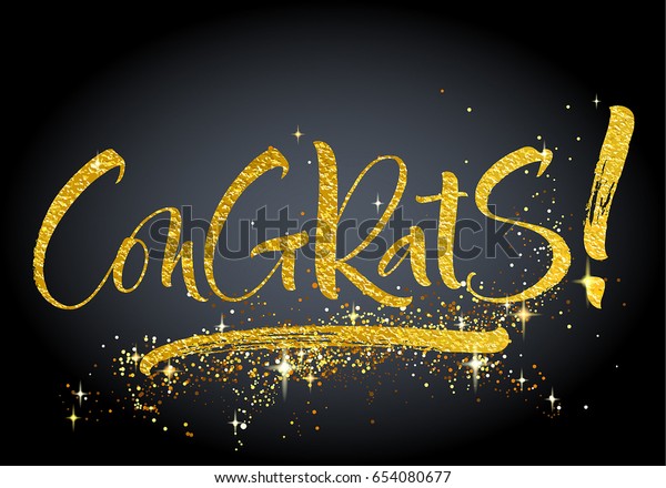 Congrats Hand Lettered Invitation Design Handwritten Stock Vector ...