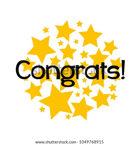 Congrats Label Sign Star Background Stock Vector (Royalty Free ...