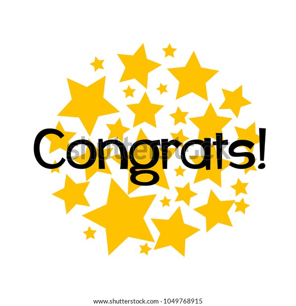 Congrats Label Sign Star Background Stock Vector (Royalty Free) 1049768915