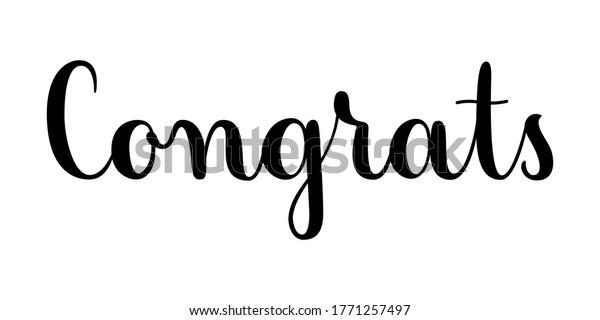 Congrats Phrase Handwritten Vector Lettering Illustration Stock Vector ...