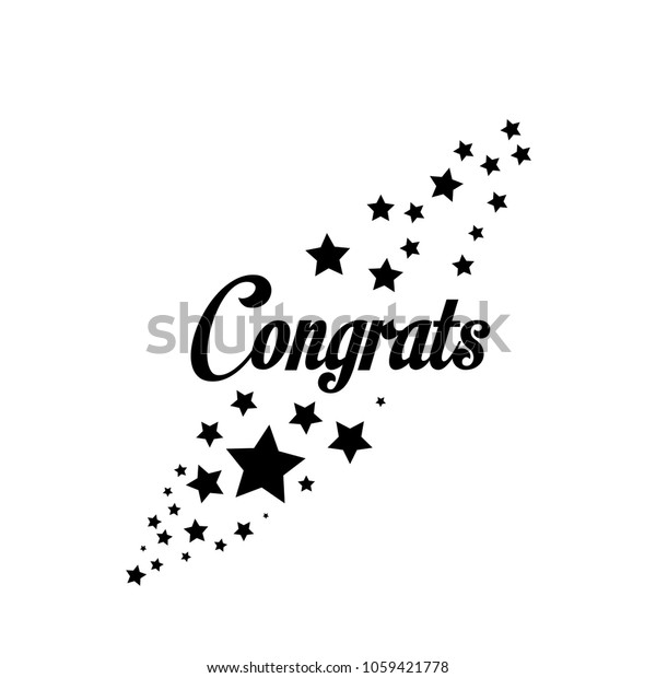 Congrats Text Label Symbol Greeting Card Stock Vector (Royalty Free ...