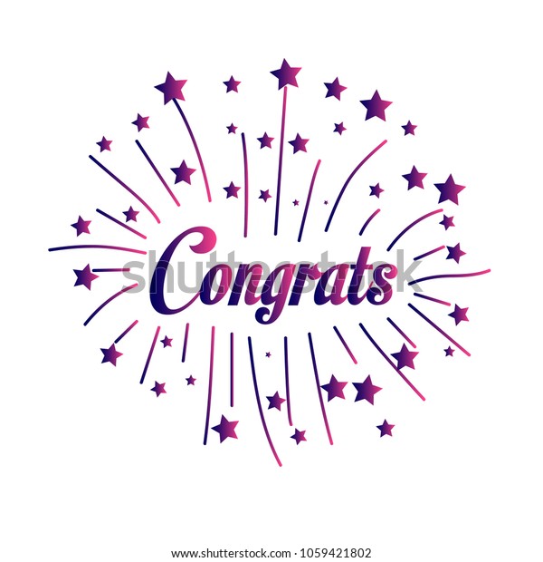 Congrats Text Label Symbol Greeting Card Stock Vector (Royalty Free ...