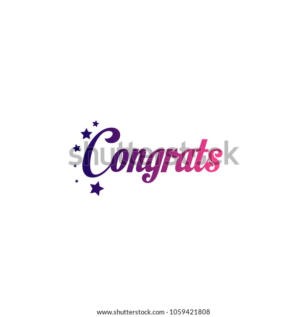 Congrats Text Label Symbol Greeting Card Stock Vector (Royalty Free ...