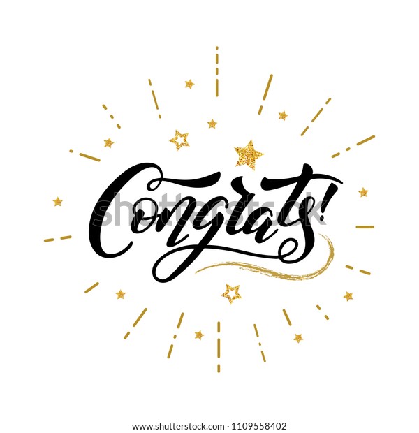 Congrats Word Quote Design Hand Drawn Stock Vector (Royalty Free ...