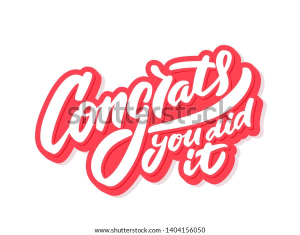 Congrats You Did Greeting Banner Vector Stock Vector (Royalty Free ...
