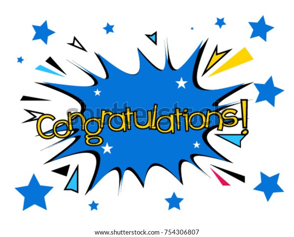 Congratulation Beautiful Greeting Card Poster Comic Stock Vector ...