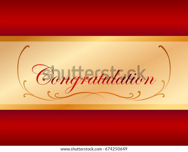 Congratulation Card Template Red Background Illustration Stock Vector ...