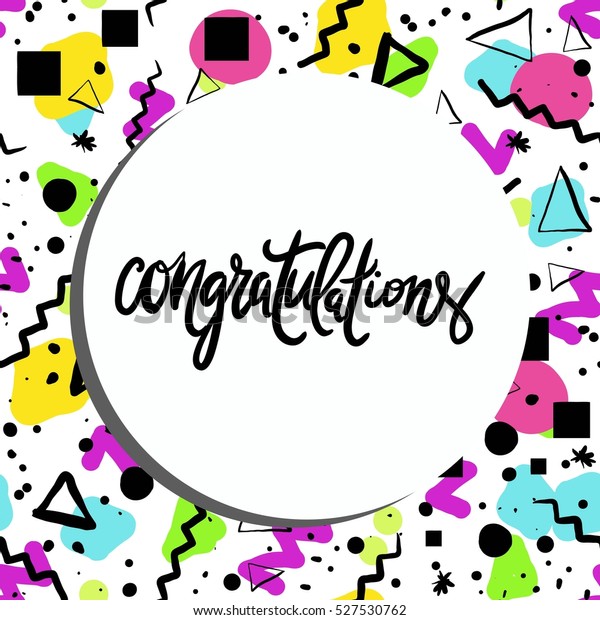 Congratulation Card Vector Hand Drawn Phrase Stock Vector (Royalty Free ...