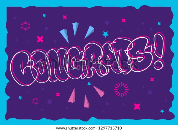 Congratulation Congrats Greeting Card Flyer Poster Stock Vector ...