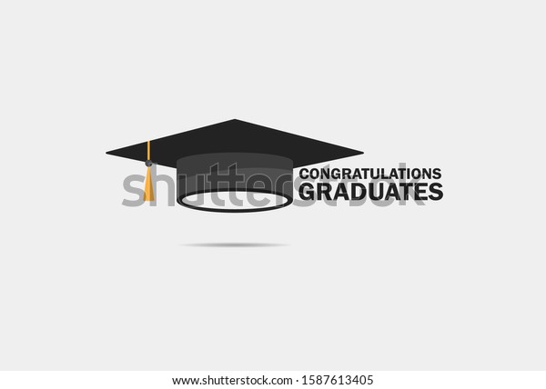 Congratulation Graduates Graduation Cap Logo Design Stock Vector ...