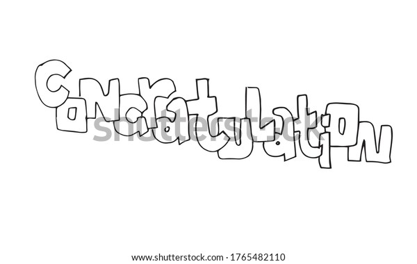 Congratulation Lettering Cards Posters Decorvector Illustration Stock ...