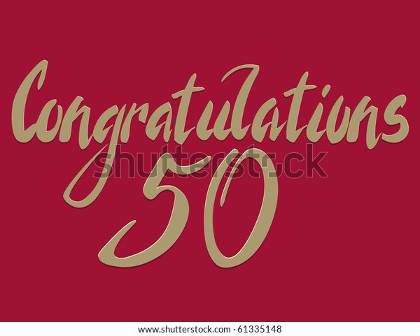 Congratulation On Fifty Years Anniversary Hand Stock Vector (Royalty ...