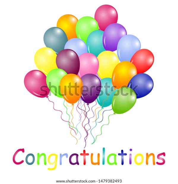 Congratulations Background Colorful Balloons Vector Holiday Stock ...