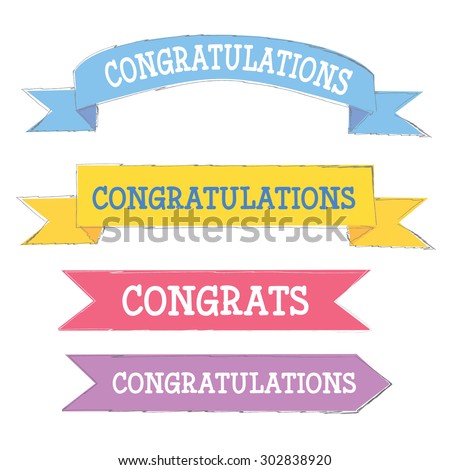 Congratulations Banner Different Colors Stock Vector (Royalty Free ...