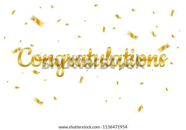 Congratulations Banner Golden Confetti Vector Illustration Stock Vector ...