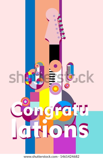 Congratulations Beautiful Greeting Card Background Banner Stock Vector ...