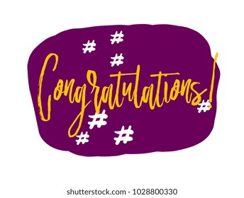 Congratulations Beautiful Greeting Card Comic Style Stock Vector ...