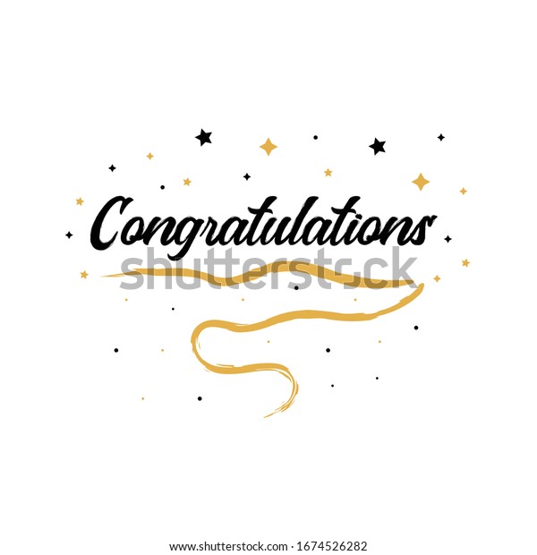 Congratulations Beautiful Greeting Card Poster Vector Stock Vector ...