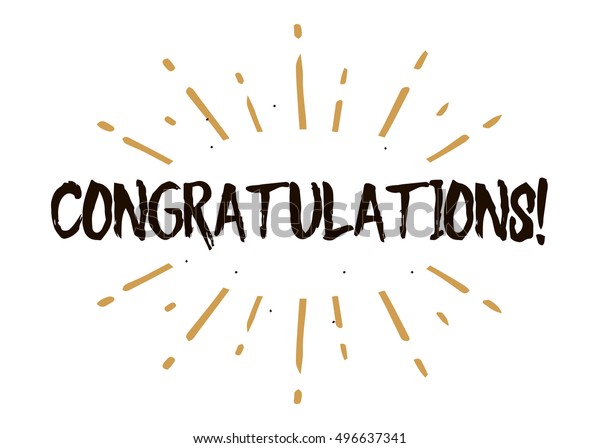 Congratulations Beautiful Greeting Card Poster Calligraphy Stock Vector ...