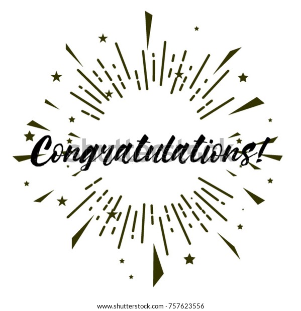 Congratulations Beautiful Greeting Card Poster Calligraphy Stock Vector ...