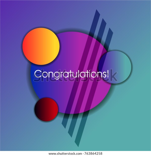 Congratulations Beautiful Greeting Card Poster Geometry Stock Vector ...