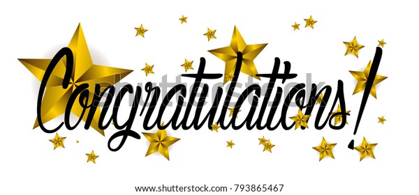Congratulations Beautiful Greeting Card Wth Star Stock Vector (Royalty ...