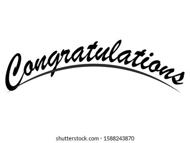 Congratulations Black Text On White Background Stock Vector (Royalty ...