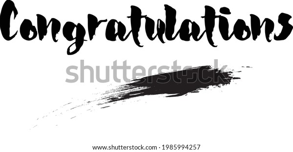 Congratulations Bold Calligraphy Black Color Text Stock Vector (Royalty ...