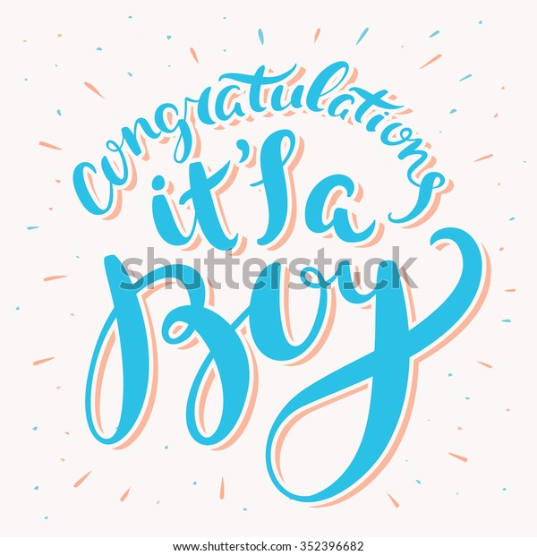 Congratulations, it's a boy. Greeting card.
