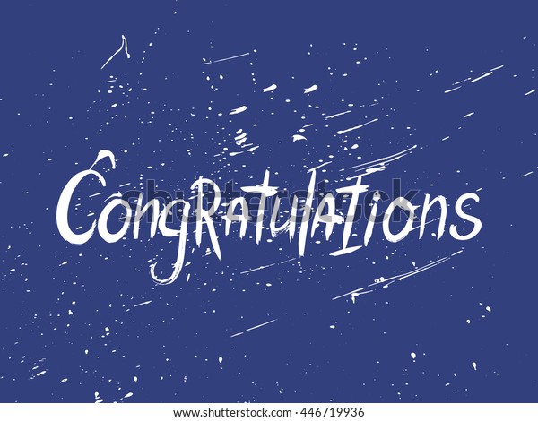 Congratulations Brush Paint Lettering Sign Text Stock Vector (Royalty ...