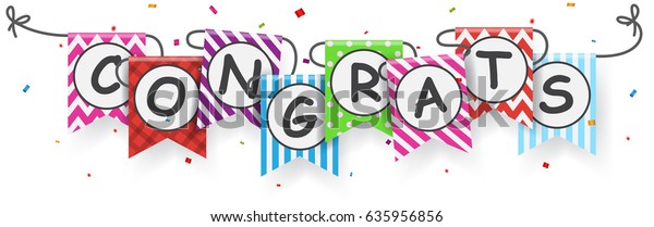 Congratulations Bunting Flags Stock Vector (Royalty Free) 635956856 ...