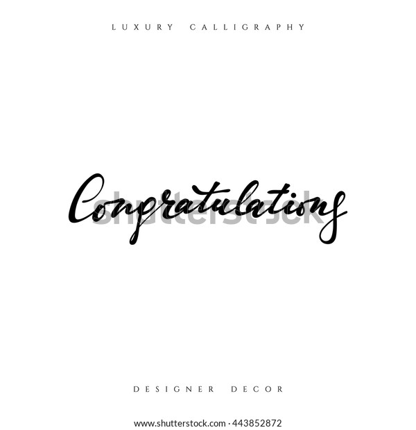 Congratulations Calligraphic Inscription Phrase Design Decor Stock ...