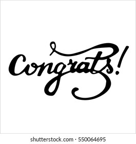 Congratulations Calligraphy Hand Written Text Lettering: vector de ...