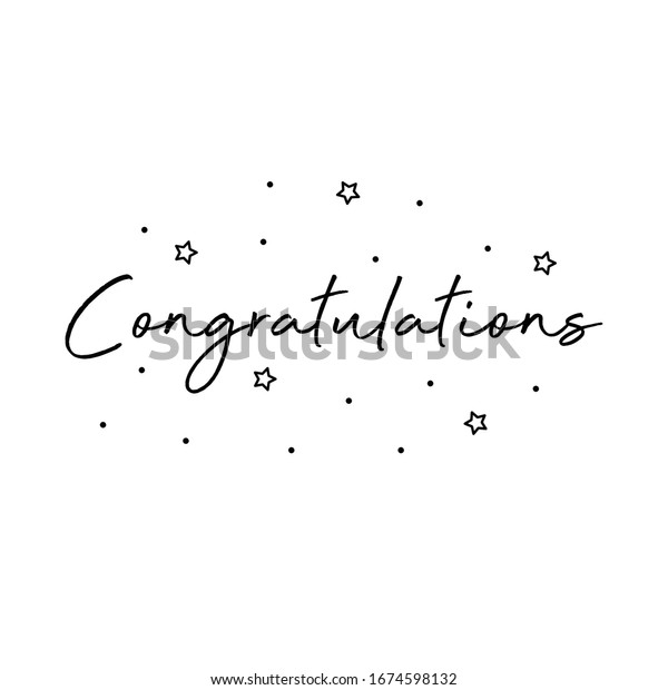 Congratulations Calligraphy Hand Written Text Stock Vector (Royalty ...