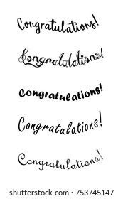 Congratulations Card Calligraphy Handwritten Lettering Phrase Stock ...