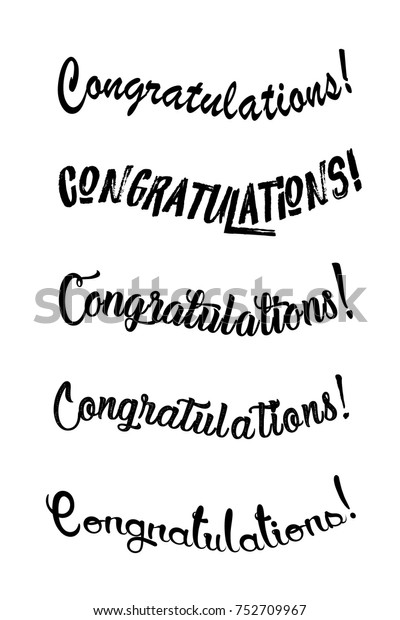 Congratulations Card Calligraphy Handwritten Lettering Phrase Stock ...