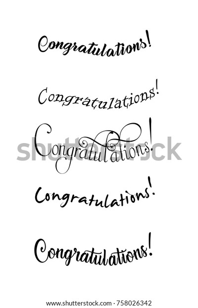 Congratulations Card Calligraphy Handwritten Lettering Phrase Stock ...