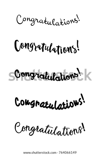 Congratulations Card Calligraphy Handwritten Lettering Phrase Stock ...