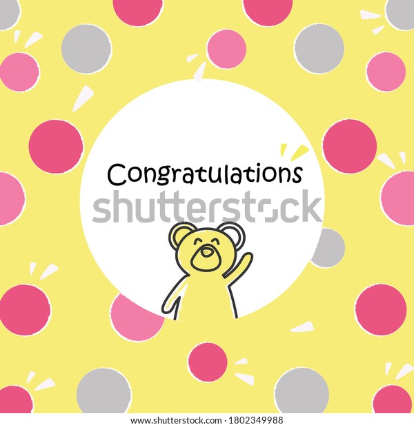 Congratulations Card Cute Bear Stock Vector (Royalty Free) 1802349988 ...