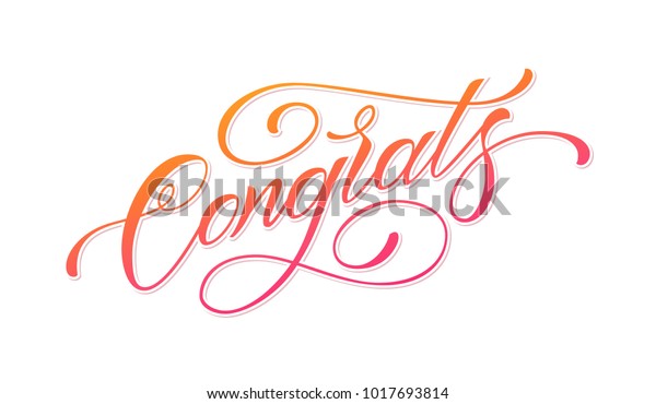 Congratulations Card Hand Lettering Modern Brush Stock Vector (Royalty ...