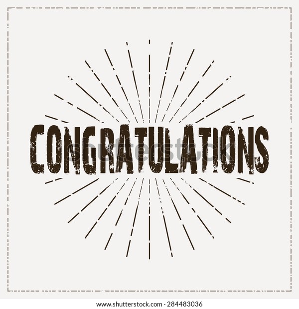Congratulations Card Retro Design Achievement Text Stock Vector ...