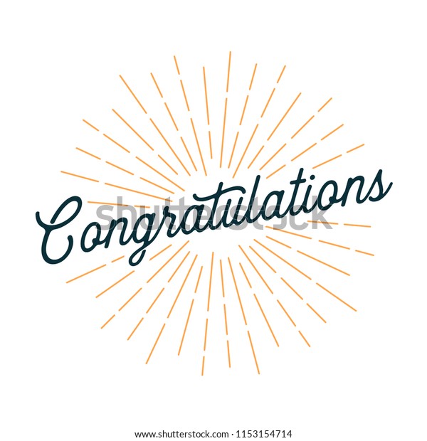 Congratulations Card Sunburst Stock Vector (Royalty Free) 1153154714 ...