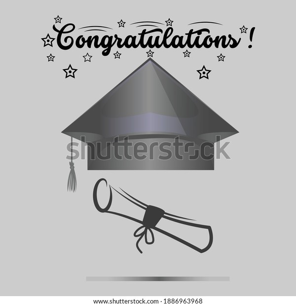 Congratulations Card Template Graduation Cap Graduation Stock Vector ...